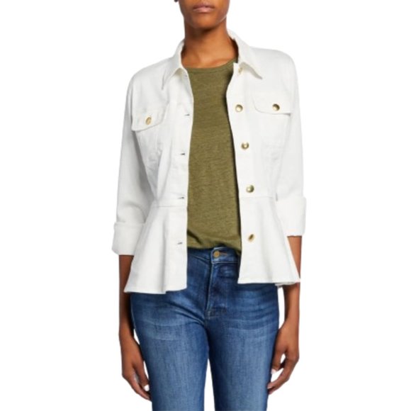 Frame Denim | Jackets & Coats | Frame Denim Flounce Hem Peplum Jean ...